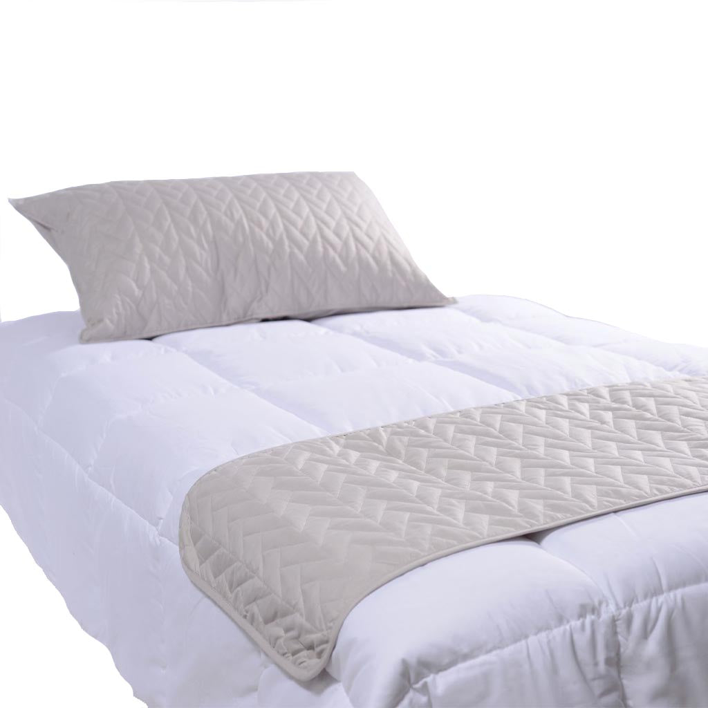 Commercial Grade Quilted Bed Runner and Quilted Bed Cushion