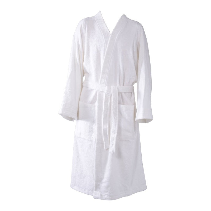 White Terry Towelling Bathrobe | Australian Linen Supply